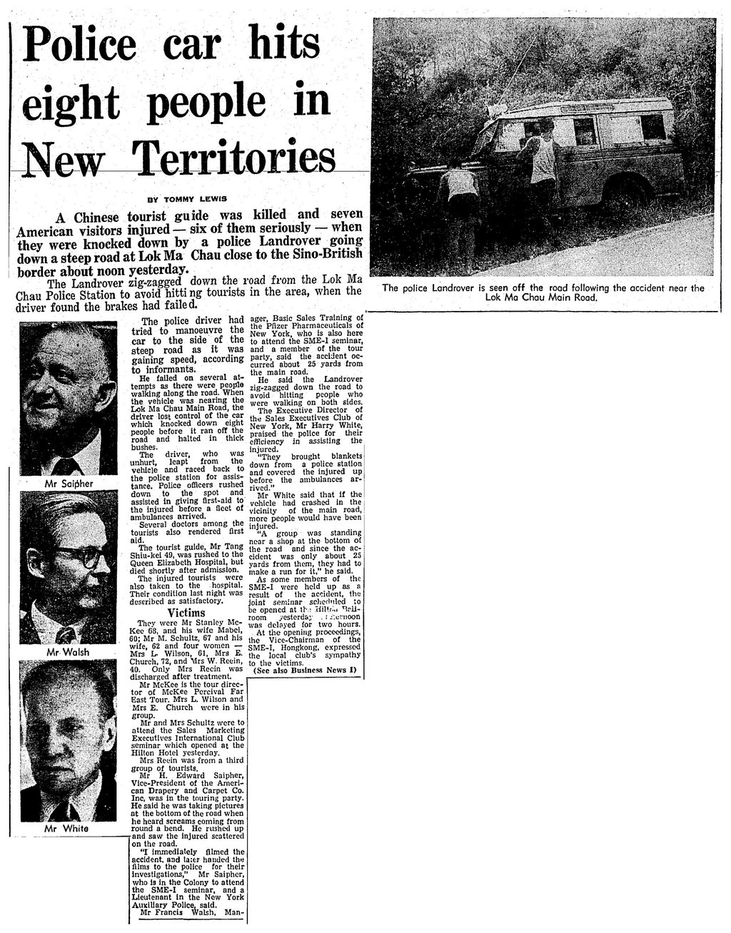 When a police Land Rover lost control in Hong Kong, killing a Chinese ...