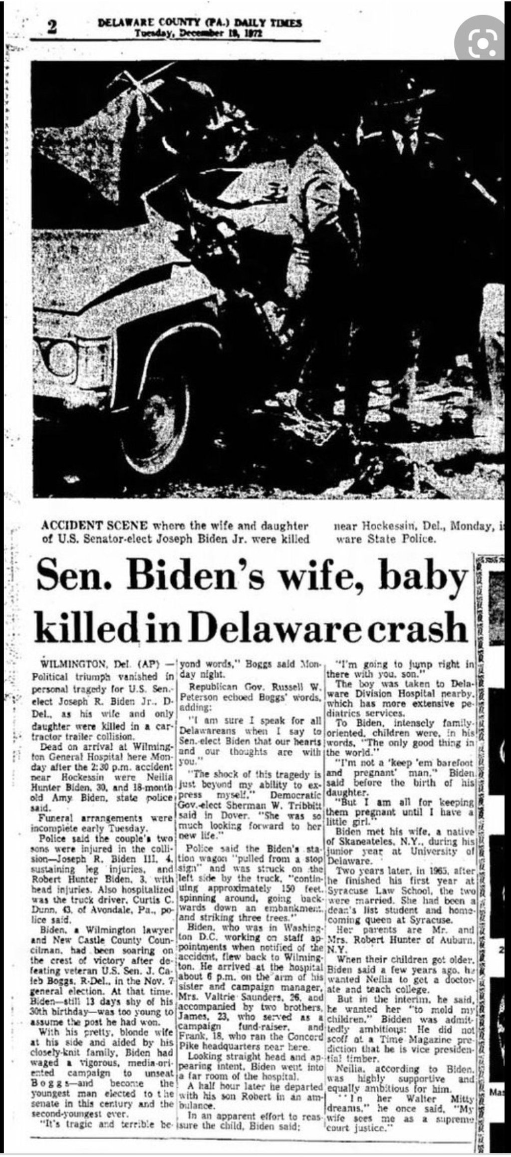 Who was Joe Biden’s first wife, Neilia Hunter-Biden? The US president ...