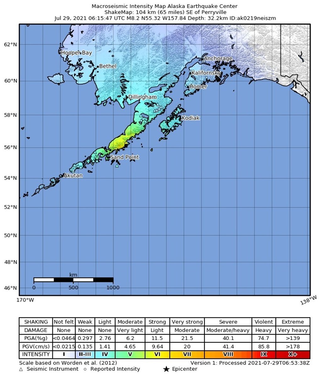 Tsunami warning lifted after 8.2 magnitude earthquake off Alaska ...