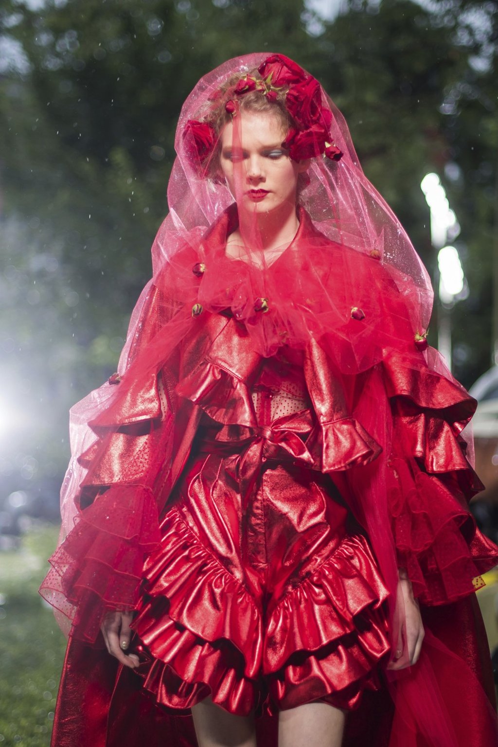 Rodarte captivates rainy New York Fashion Week with romantic, cemetery ...