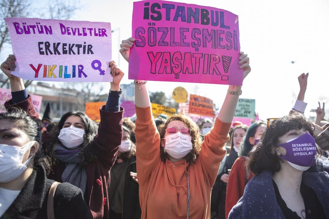 Hundreds Protest Against Turkeys Withdrawal From Landmark Womens