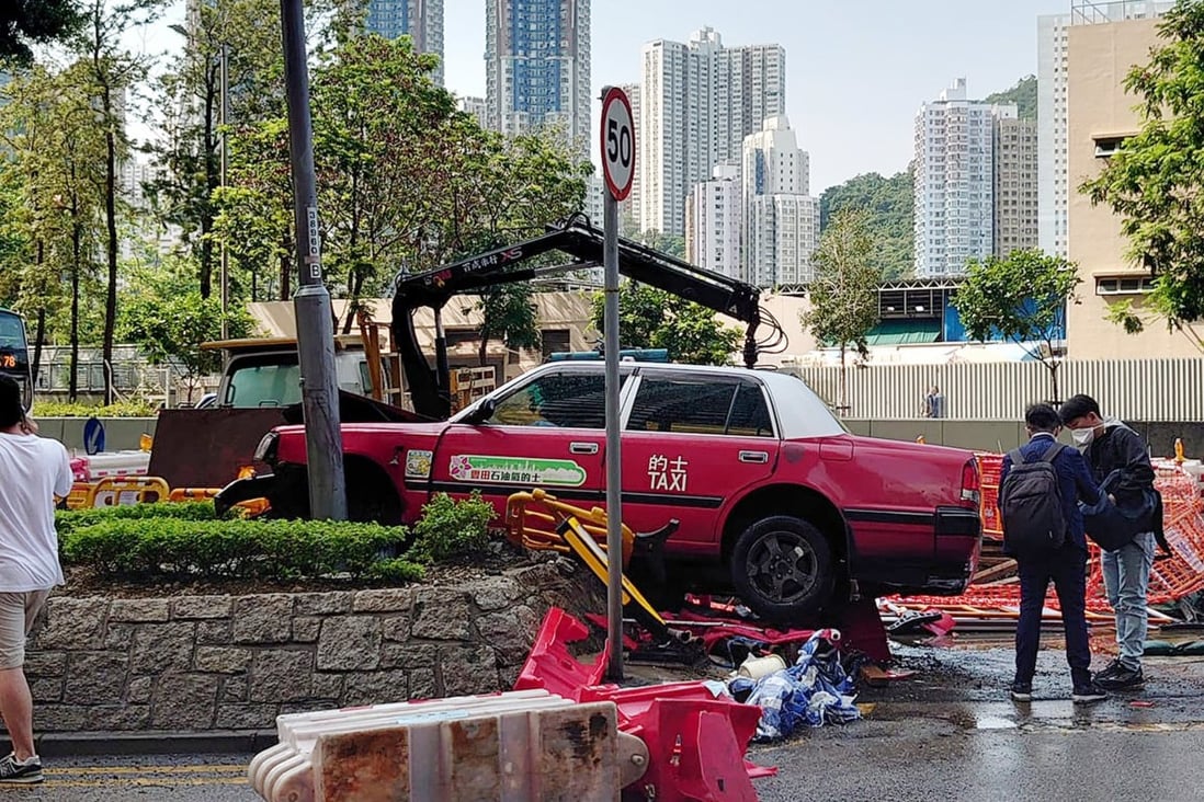 Hong Kong taxi crashes into roadwork site injuring 6 people, in second ...