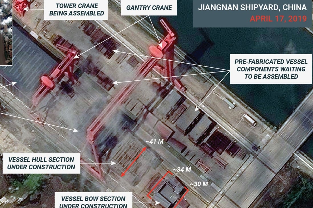 Satellite images show how work on China’s new Type 002 aircraft carrier ...