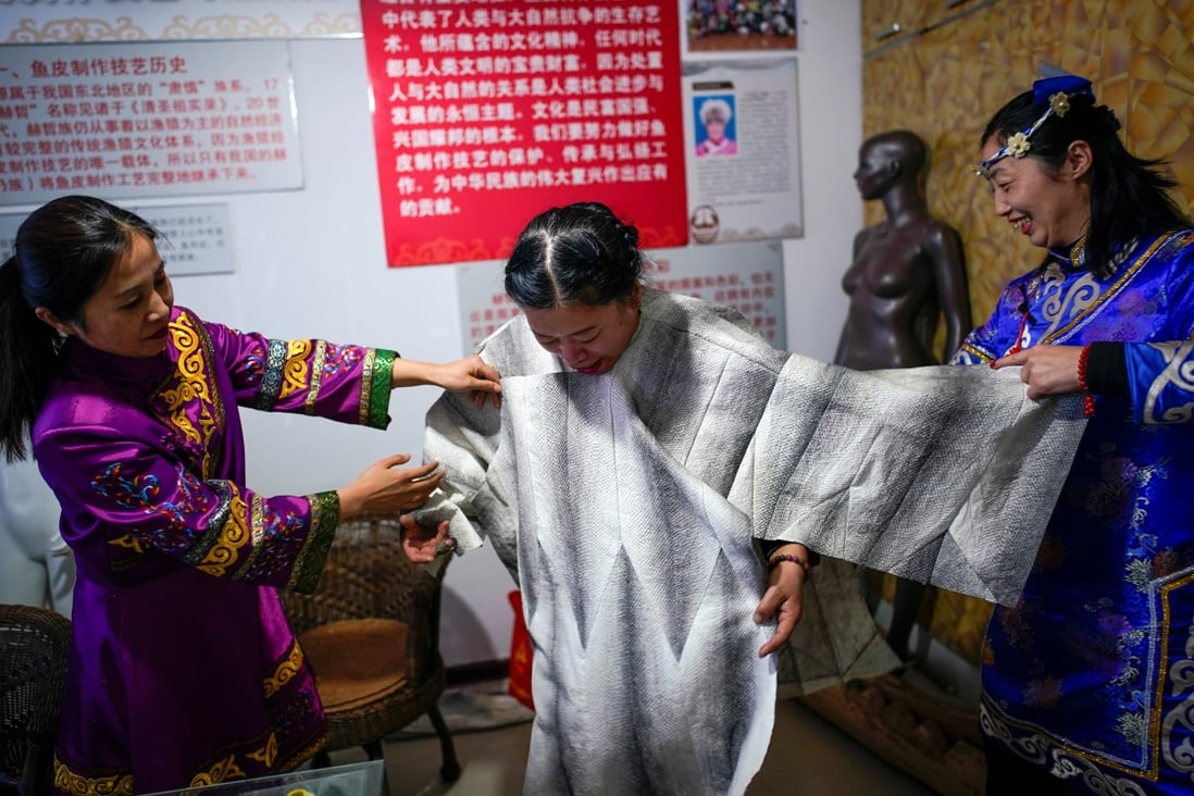 How sharing fish-skin clothing traditions of China’s ‘mermaid’ Hezhen ...