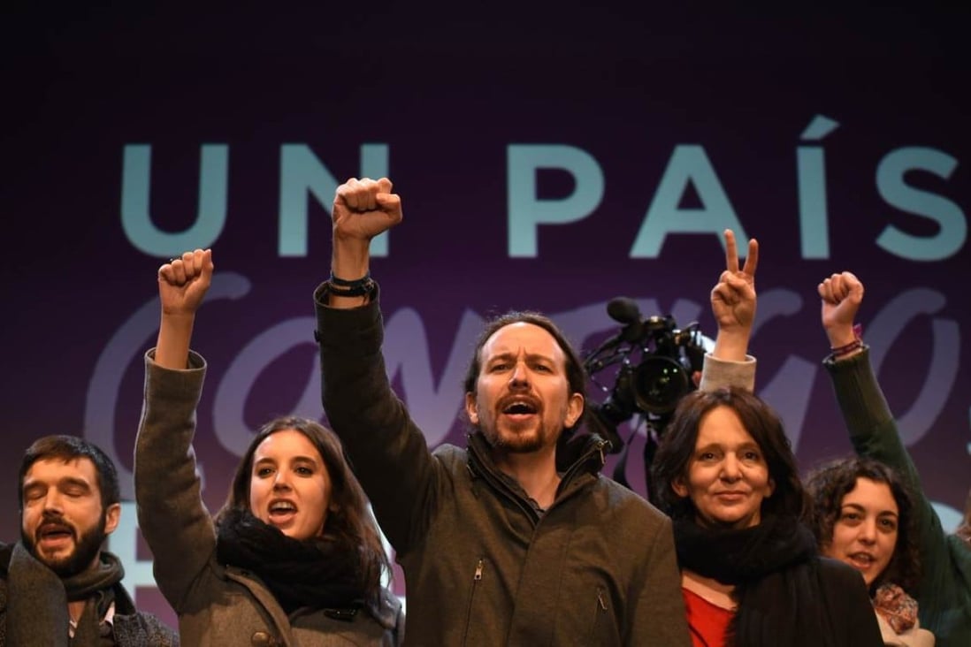 Triumph for Podemos and its pony-tailed leader, as Spain’s two-party ...