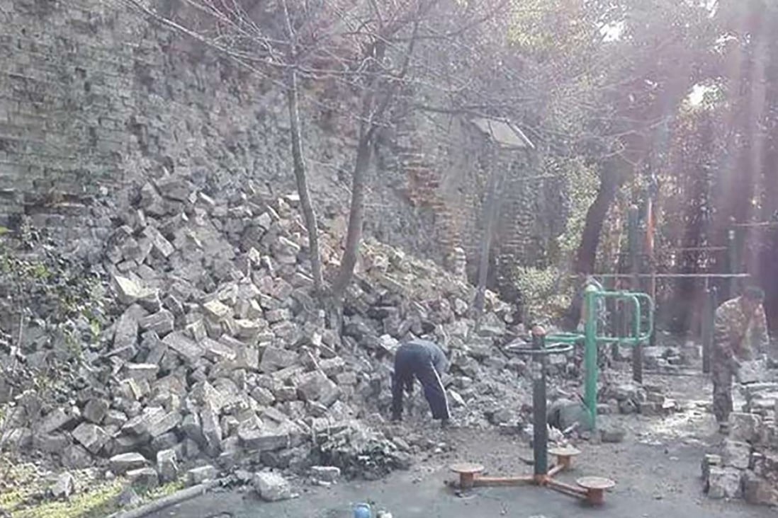 Part of Ming dynasty city wall collapses in ancient Chinese capital of ...