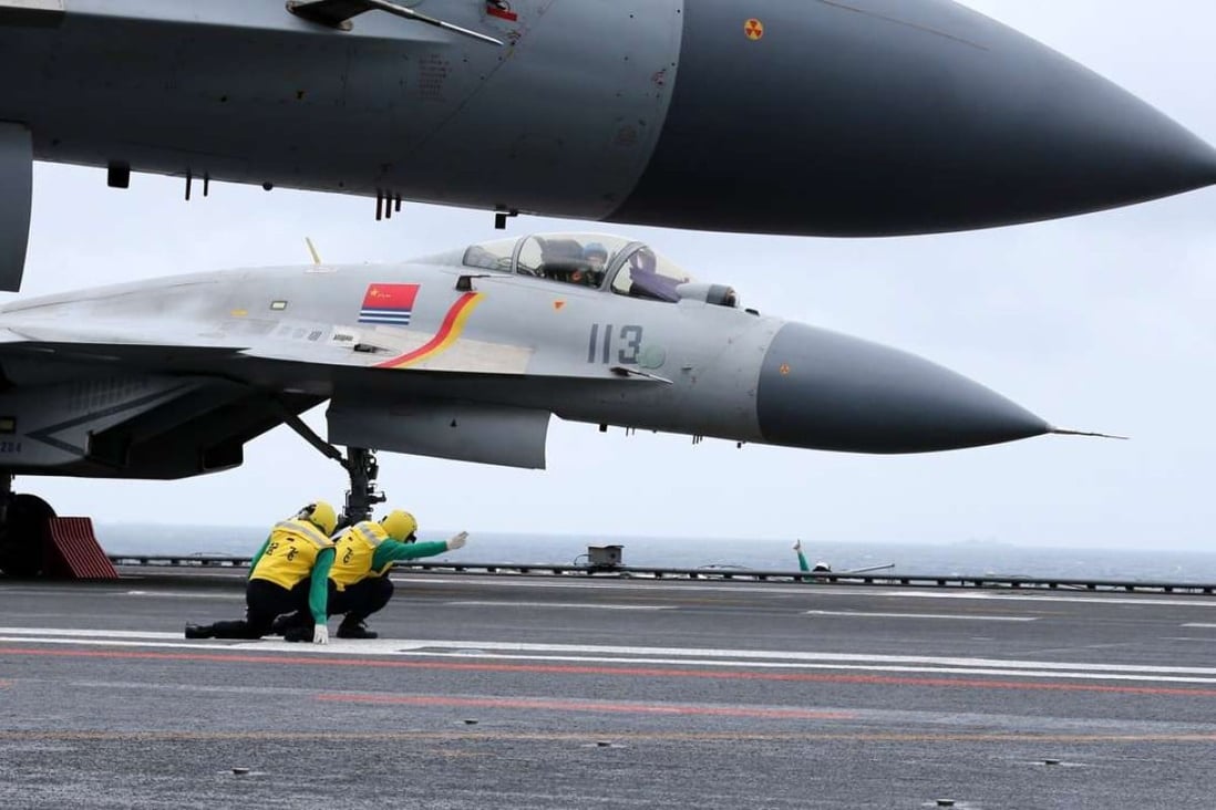 J-15 fighter jets from China’s Liaoning aircraft carrier make South ...