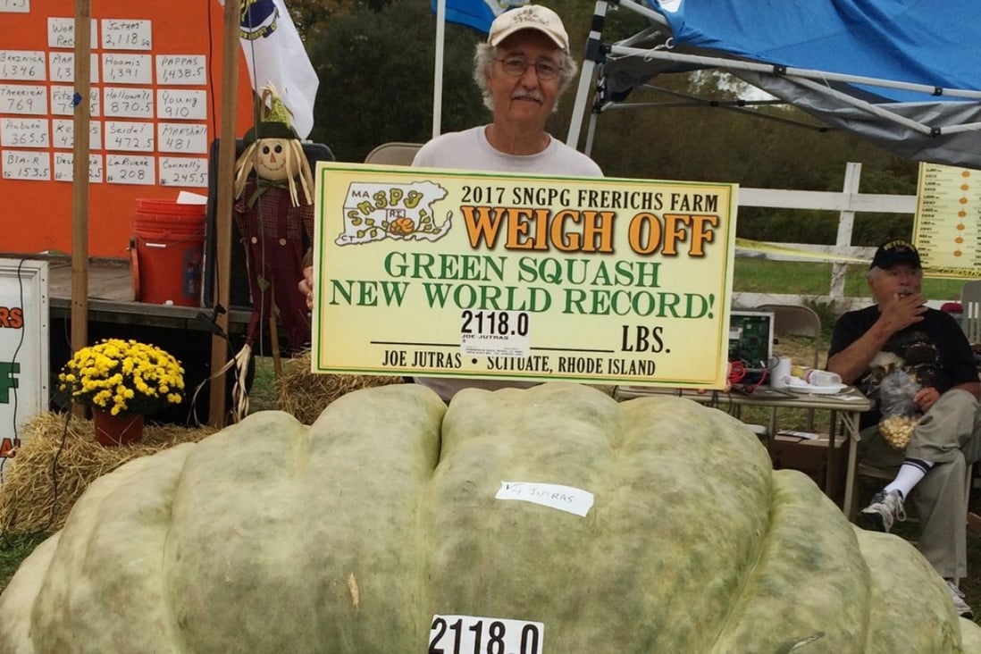 Oh my gourd: grower of 960kg squash achieves trifecta of giant ...
