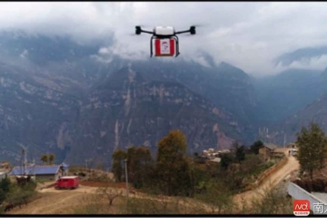 China’s first medical drone delivers essential supplies to cliff-top ...