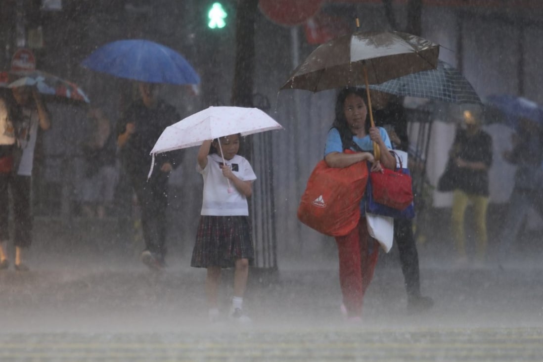 Amber rainstorm warning issued by Hong Kong Observatory as downpour ...