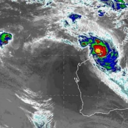 Tropical cyclone crossing Western Australian coast | South China ...