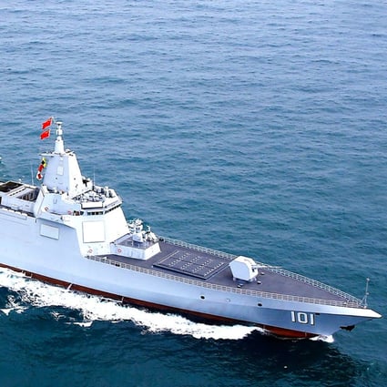 Chinese Type 055 destroyer joins aircraft carrier group for first time ...