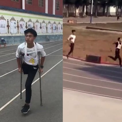 One-legged Chinese student wins hearts of schoolmates and nation after ...