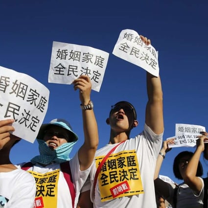 Thousands Opposing Same Sex Marriage Stage Rally In Taiwan South